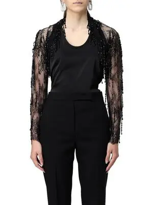 Alberta Ferretti Embellished Lace Bolero - Black