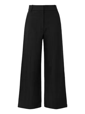 DESTREE DESTREE Beatrice Striped Wool Wide-leg Pants