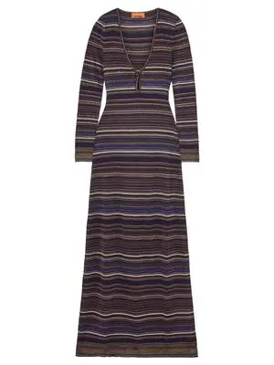 Missoni Striped Metallic Crochet-knit Maxi Dress - Multi