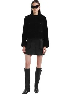 Rudsak Blair Cropped Teddy Jacket - Black