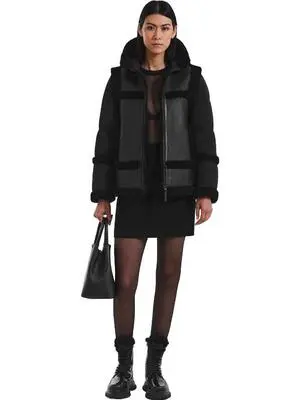 Rudsak Shearling And Puffer Combo Jacket - Black
