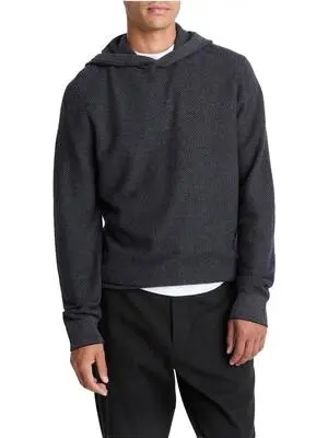 Vince Geo-jacquard Wool-blend Hoodie - Blue