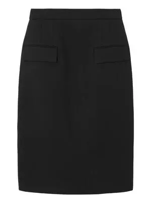 Alexander McQueen Wool-blend Twill Skirt - Black