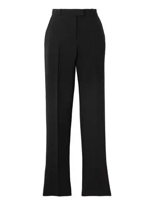 Alexander McQueen Wool-blend Crepe Straight-leg Pants - Black