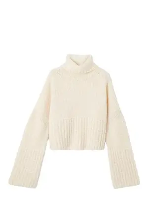 Sasuphi Cropped Cashmere, Alpaca, And Silk-blend Sweater - Ivory