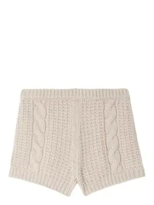 Magda Butrym Ribbed And Cable-knit Cashmere Shorts - Neutrals
