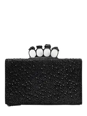 Alexander McQueen Knuckle Embellished Leather Pouch - Black