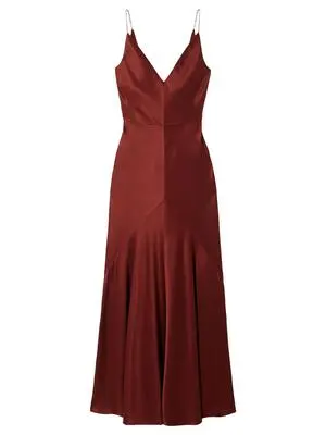 Gabriela Hearst Brigita Paneled Silk-satin Maxi Dress - Brown