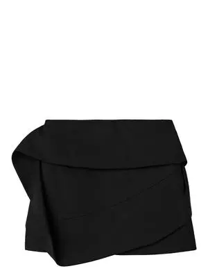 FERRAGAMO Draped Crepe Mini Skirt - Black