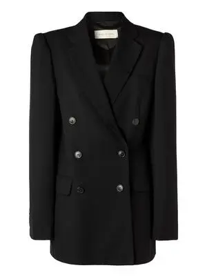 Dries Van Noten Double-breasted Wool And Mohair-blend Twill Blazer - Black