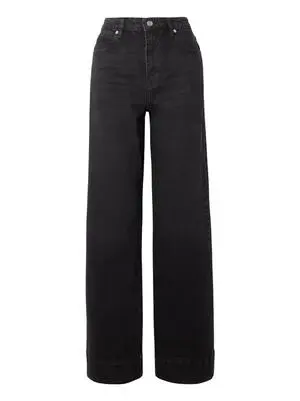 FRAME The Streamline High-rise Straight-leg Jeans - Black