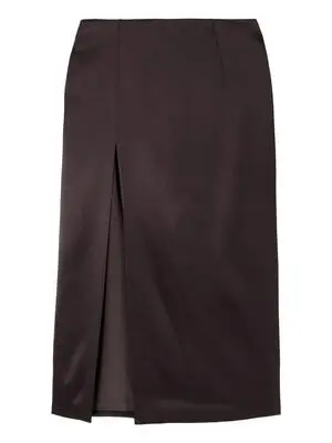 Veronica De Piante Elea Silk-blend Satin Skirt - Brown