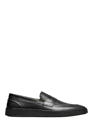 ALLEN EDMONDS RESERVE Roman Pebble Leather Hybrid Penny Loafers - Black
