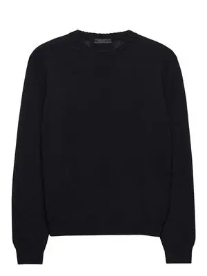 Prada Cashmere Knit Crewneck Sweater - Bleu