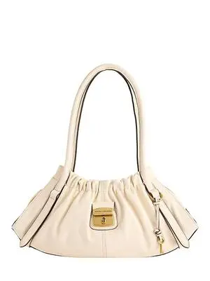 Marc Jacobs Cristina Logo-Plaque Leather Satchel Ivory