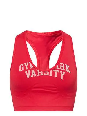 GYMSHARK Lift Varsity Logo-print Sports Bra - Red