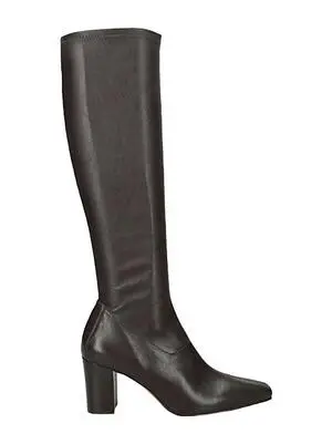 JUDE Stretch Leather Knee-high Boots - Brown