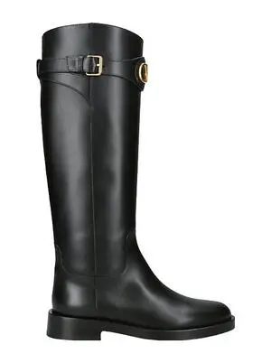 Valentino Garavani Vlogo Knee-high Leather Boots - Black