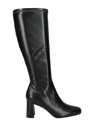 Steve Madden Holly Vegan-leather Heeled Knee-high Boots - Black