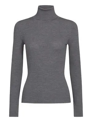 TWP Rib-Knit Wool Turtleneck Sweater Ivory