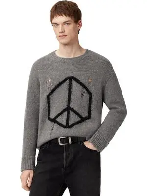 ALLSAINTS Oversized Wool Sweater Grey