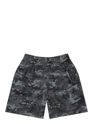DENIM TEARS Camo Cotton Wreath Mesh Shorts - Black