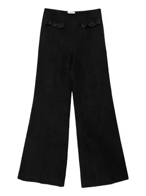 SANDRO Tweed Trousers With Ruffled Pockets