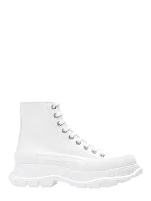 Alexander McQueen Tread Slick Lace-up Boots - White/silver