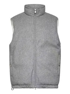 Brunello Cucinelli Stand-collar Wool Gilet - Grey