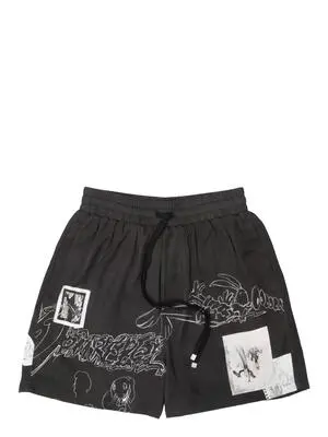 DOMREBEL Graphic-print Shorts - Black