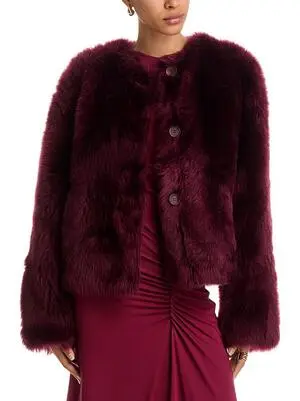 Simkhai Natasha Shearling Jacket - Cranberry