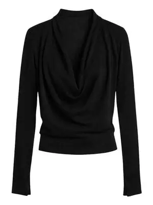 Simkhai Natia Cowl Neck Top - Black