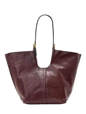ALLSAINTS Ara Shine E/w Large Leather Tote Bag - Dark Red