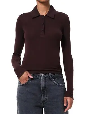 AGOLDE Amos Polo Collar Top Root