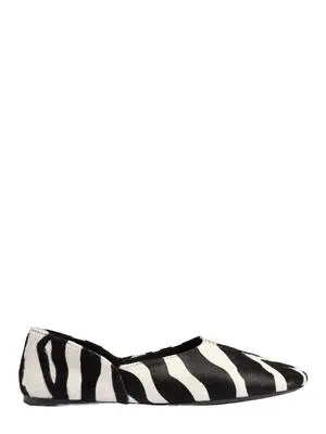 Khaite Jane Flat In Suede - Black / White