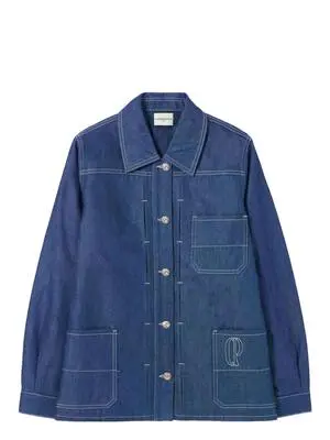 Claudie Pierlot Embroidered-pocket Denim Jacket - Blue