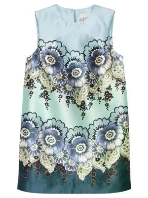 ALEMAIS Floral-print Sleeveless Dress - Blue