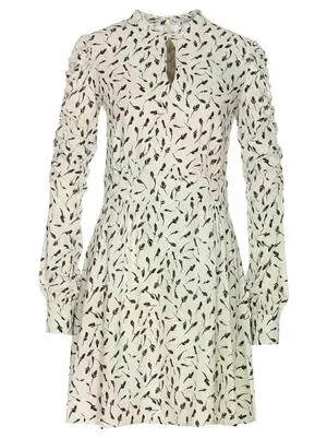 MAR DE MARGARITAS Floral-print Cut-out Dress - Neutrals