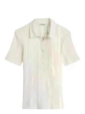 Marc O'polo Ribbed Polo Top - White
