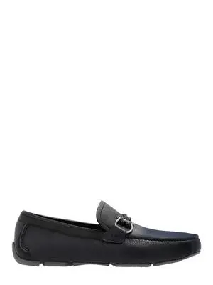 FERRAGAMO Gancini-detail Driver Loafers - Black