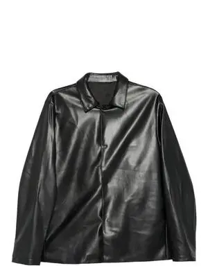 COSTUMEIN Leather Collar Jacket - Black