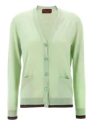 Gucci V-neck Button Cardigan - Green