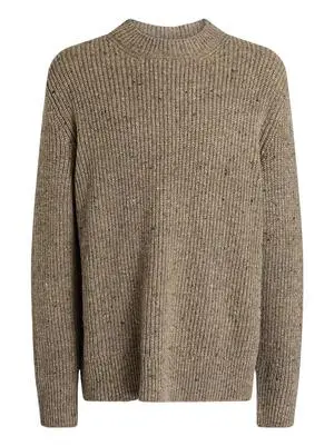 MAISON MARGIELA Oversized Donegal Ribbed Wool-blend Sweater - Mushroom