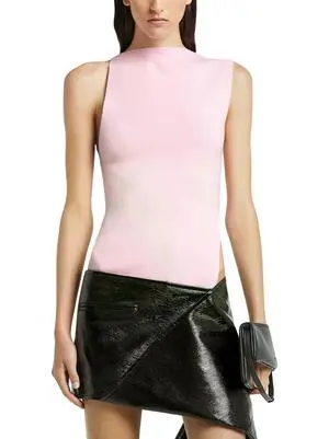 COURREGES Side-slit Interlock Knit Top - Pink