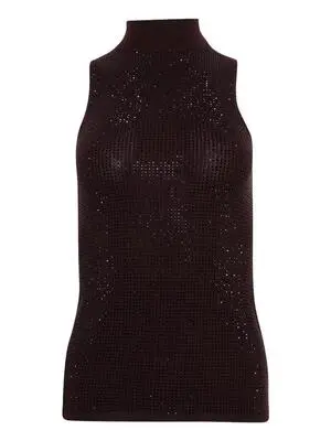 David Koma Rhinestone Embroidered Top - Red