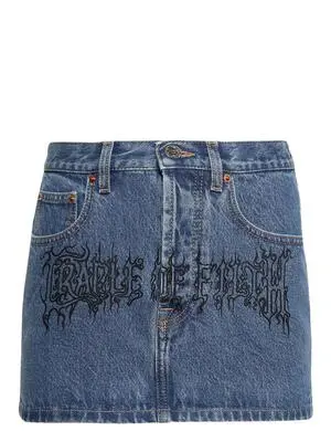 Vetements Mini Denim Skirt - Blue