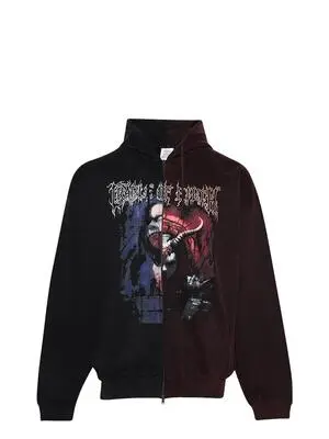 Vetements Oversized Zip-up Hoodie - Black