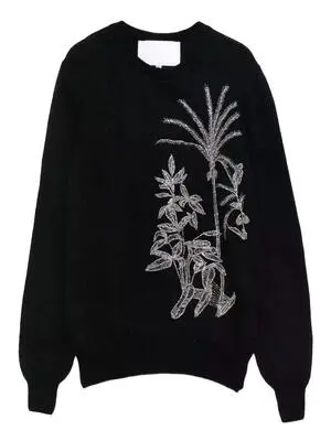 Costarellos Floral-embellished Sweater - Black