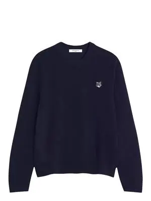 Maison Kitsuné Fox-head Wool Sweater - Blue