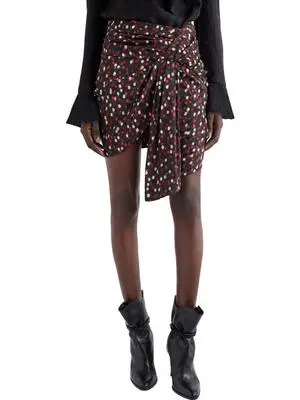 Isabel Marant Ovia Polka Dot Miniskirt - Black/red